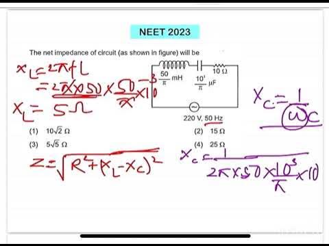 NEET 2023:The net impedance of circuit (as shown in figure) will be - YouTube