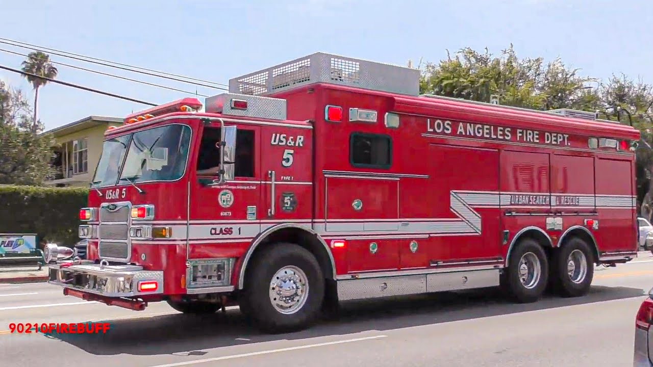 LAFD Station 5 Responding: Light Force 5, USAR 5, Engine 5, & Rescue 5 ...