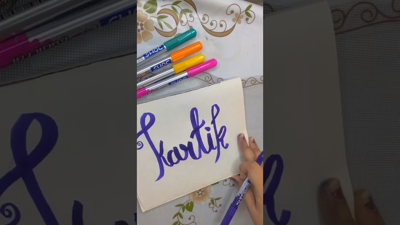 Kartik name calligraphy #calligraphy #writing #shorts - YouTube