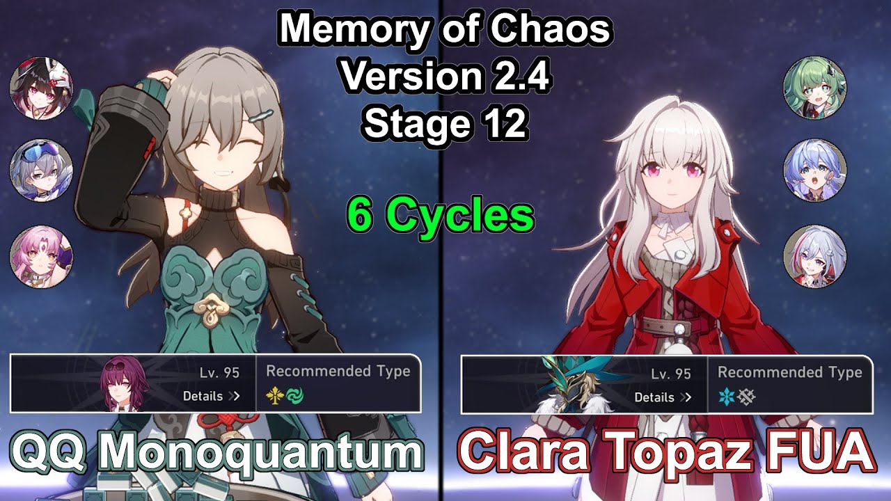 NEW MOC 12 | E6 Qingque and E0S0 Clara clear in 6 cycles | Honkai Star ...
