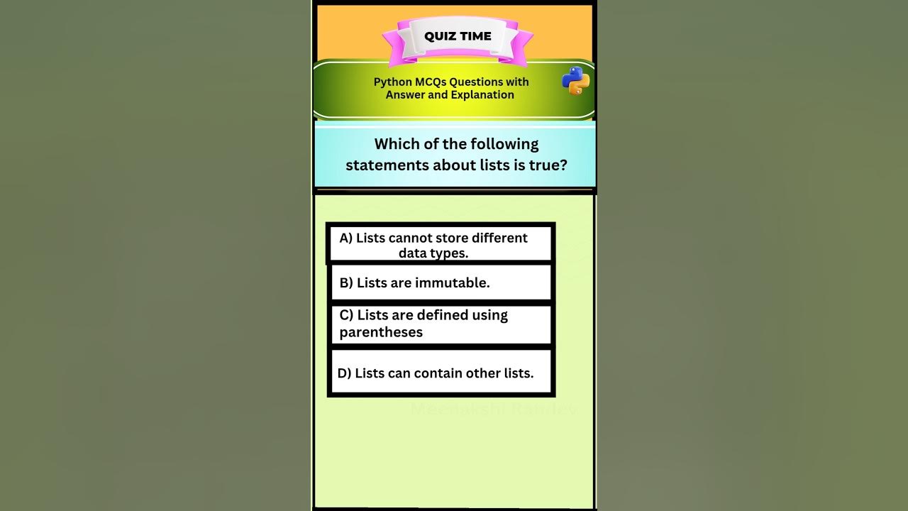 Python MCQs Questions with Answers and Explanation #interview #computerscience #education #exam ...