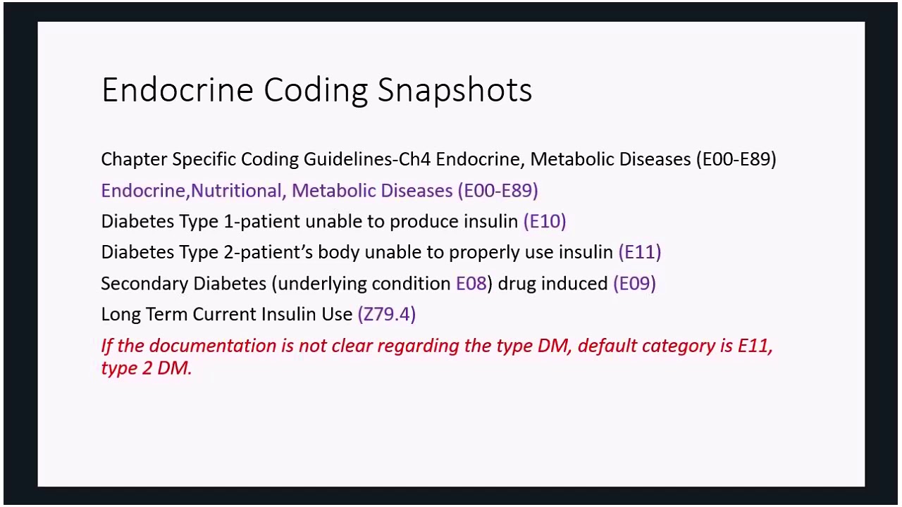 Ht2117 Endocrine Coding Snapshot Youtube 5928