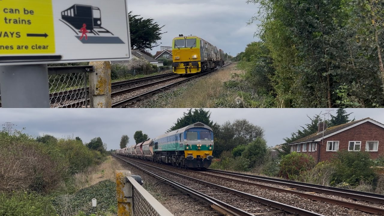A rare appearance from an MPV and a class 59 at clappers lane foot ...