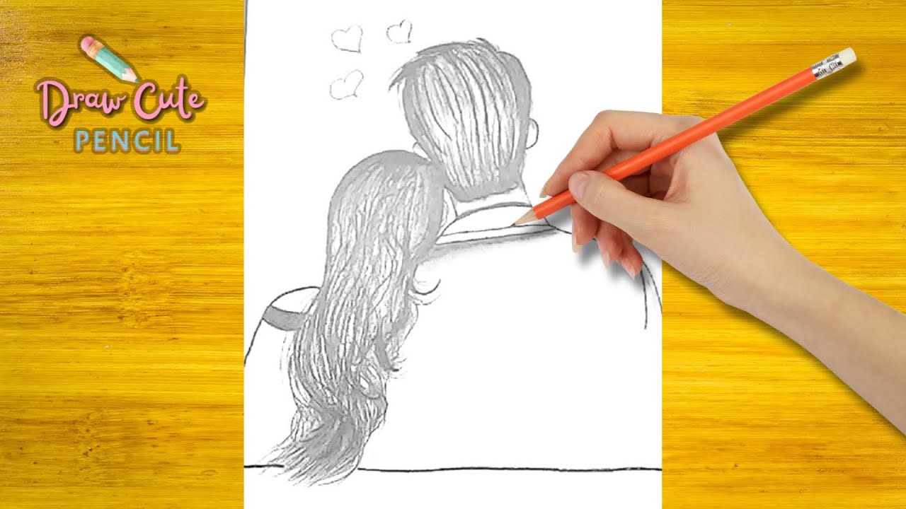 💗 How to draw a COUPLE in Love - Easy - Step by step - Pencil drawing ...