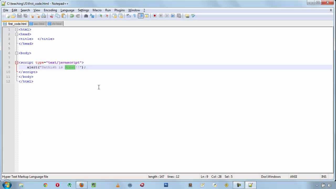 04 Starting To Code Javascript Tamil Tutorial Youtube