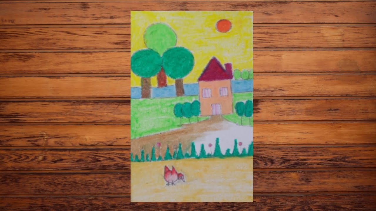 How To Draw And Colour Geometrical Shapes Scenery - YouTube