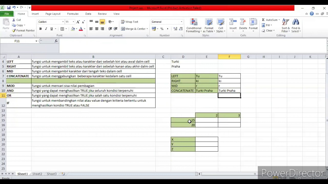Fungsi Left Right Mid Concatenate Mod If Excel Youtube