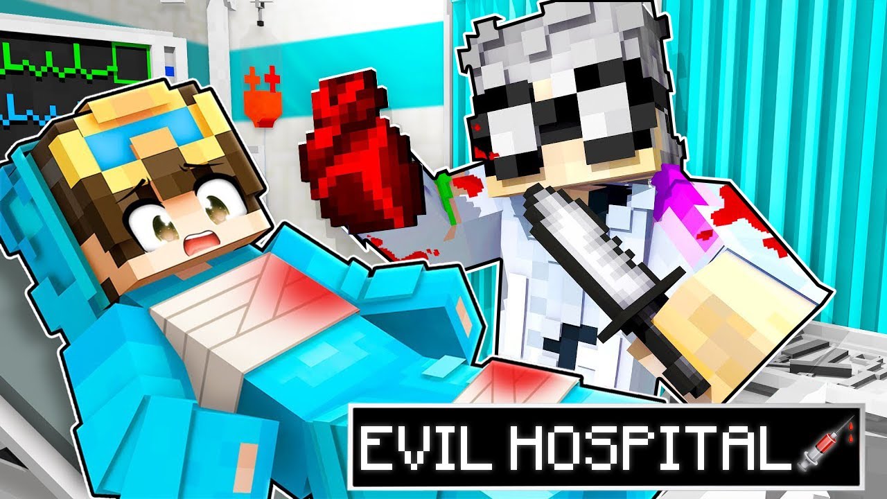 Cash and Nico Escape The Evil Hospital in Minecraft challenge - YouTube