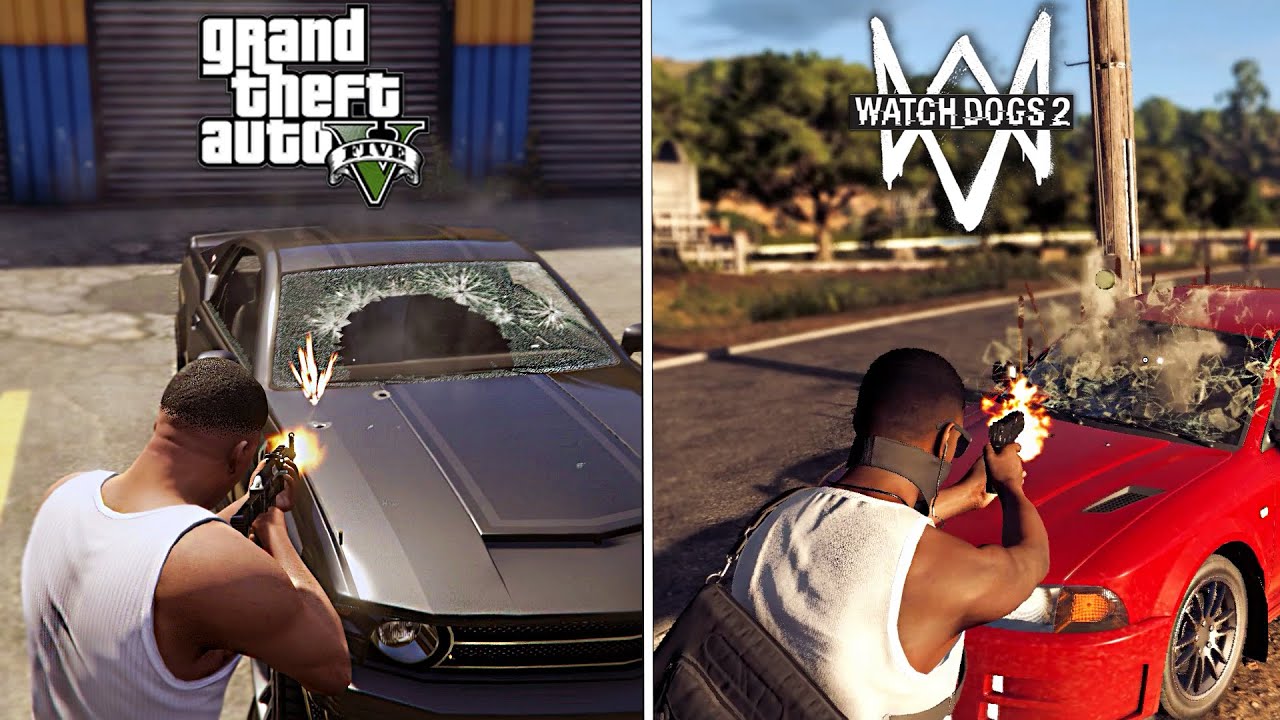 GTA 5 vs Watch Dogs 2 | Which Game is Better in Realism (Attention to ...
