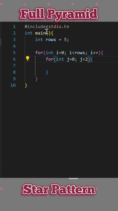 Pyramid Star Pattern In C Program Shorts Youtube