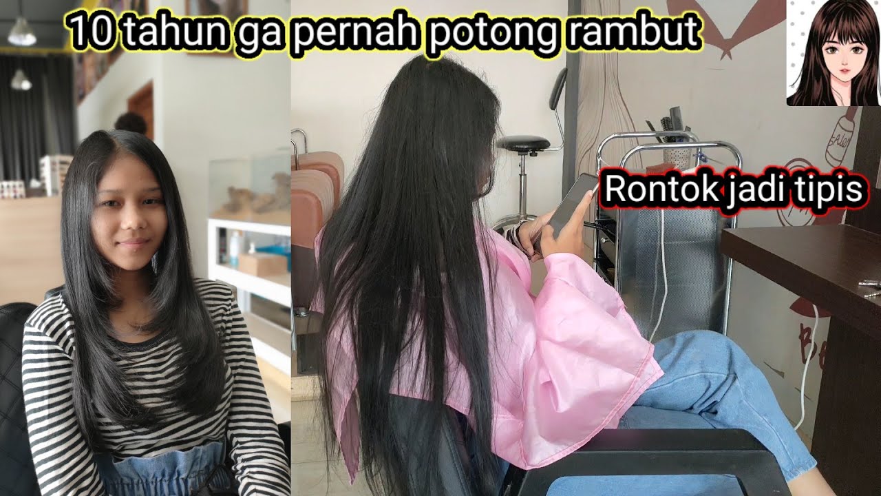 How to: POTONG RAMBUT LAYERS HAIRCUT TUTORIAL TRANSFORMATION GIRL ...