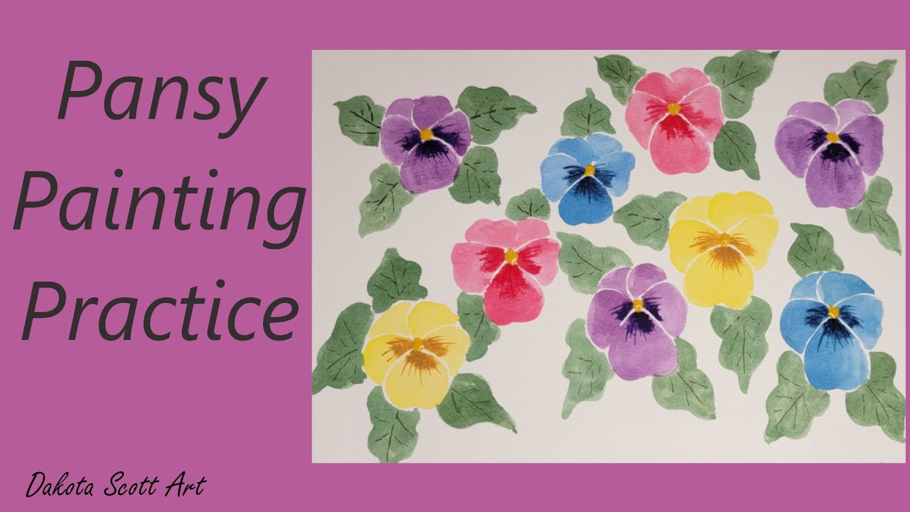 How to Paint Watercolour Pansy Flowers- Beginner Tutorial - YouTube