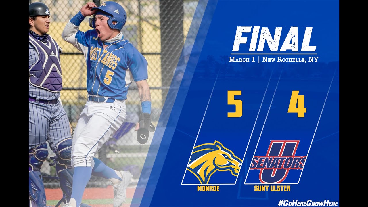 Monroe Mustangs Baseball Defeats SUNY Ulster in Return to New Rochelle ...