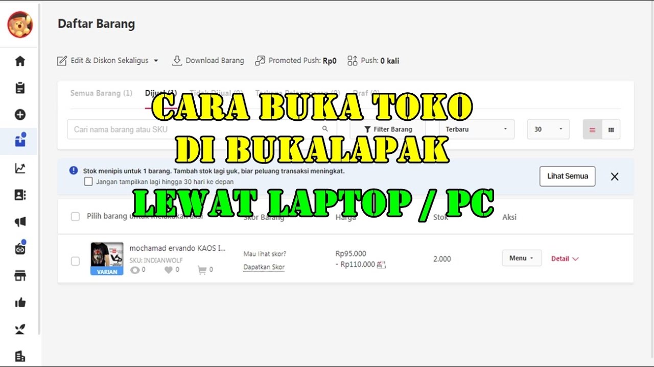 CARA BUKA TOKO DI BUKALAPAK PAKE LAPTOP ATAU PC - YouTube