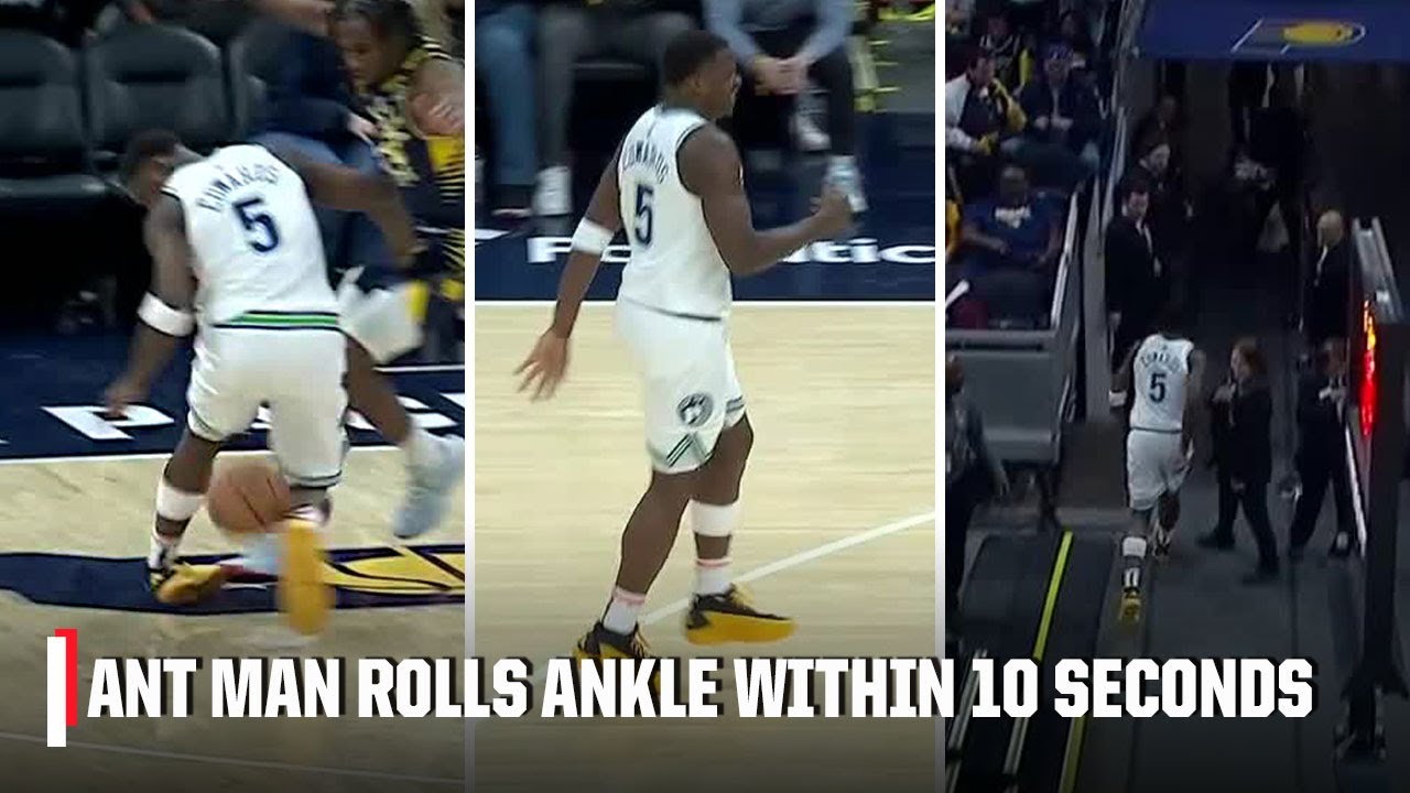 Ant Man exits Wolves-Pacers briefly after rolling ankle on first play ...