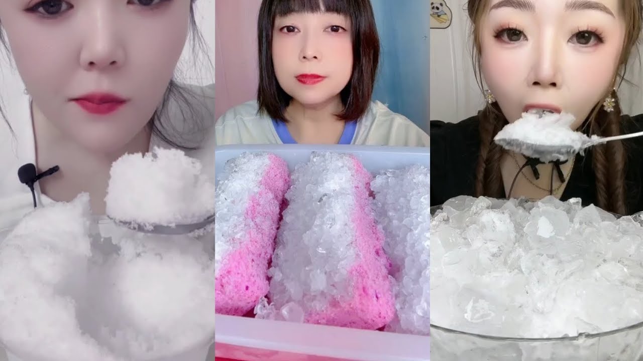 🥶🧊Crispy Soft White ice Eating Asmr 🧊🥶#icecrunching #whiteice # ...