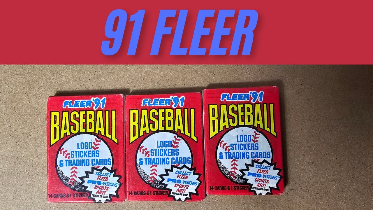 91 Fleer baseball. 3 packs - YouTube