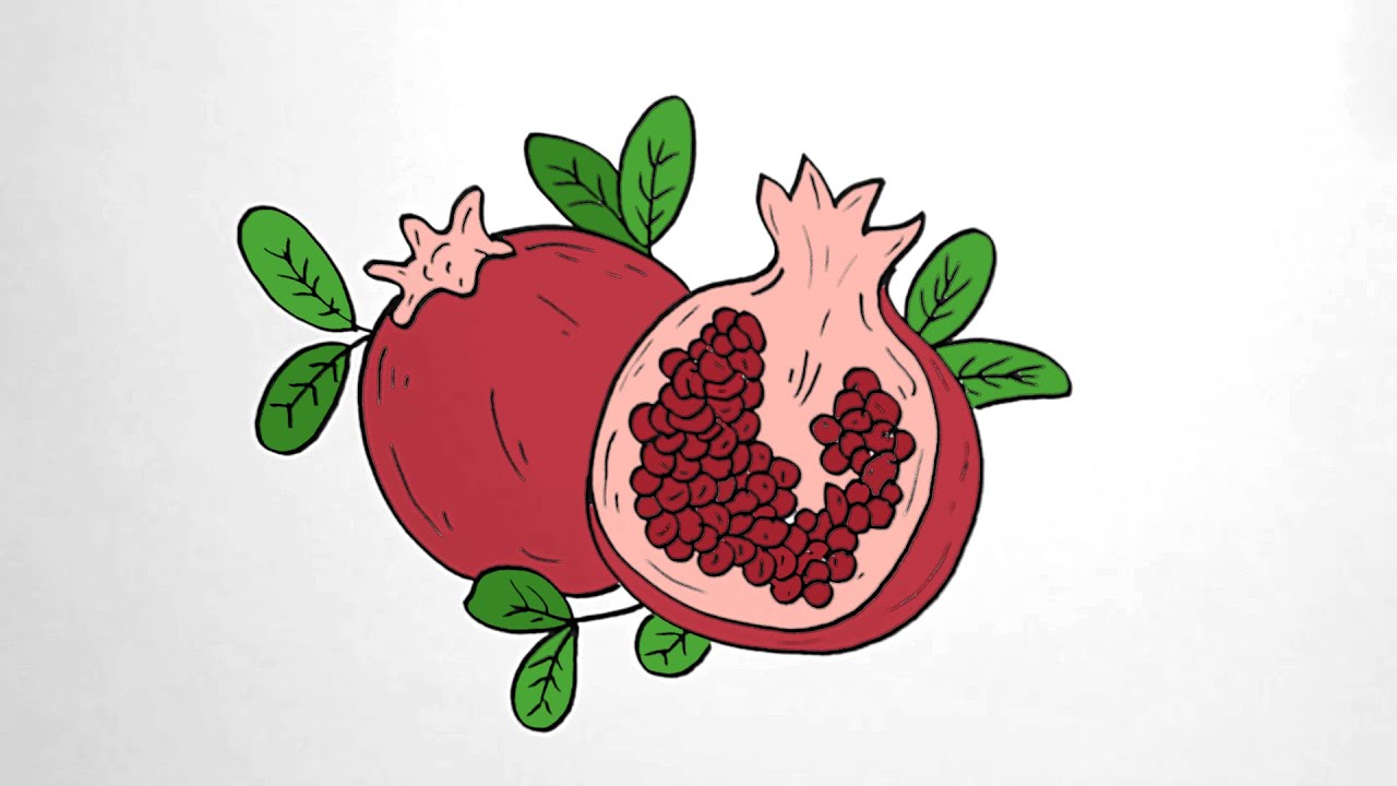 How to Draw POMEGRANATE FRUIT - YouTube