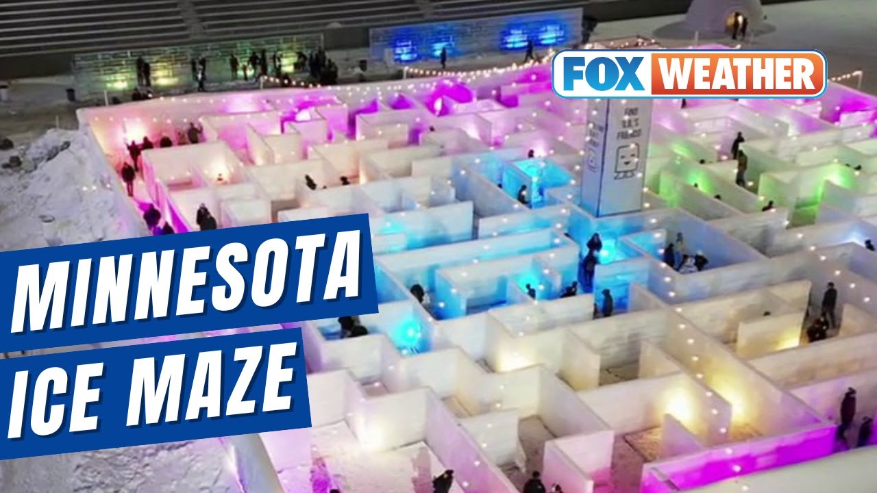 Minnesota Ice Festival Features World's Largest Ice Maze - YouTube
