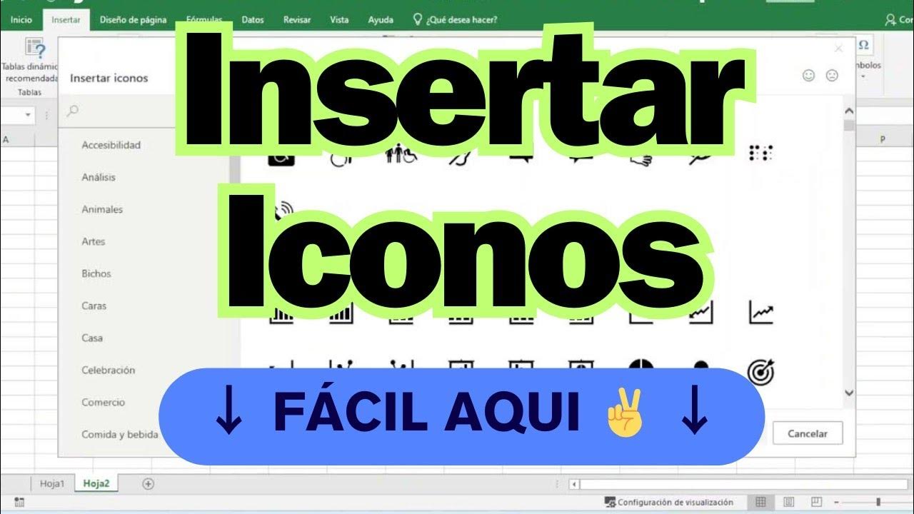 donde esta la opcion para insertar iconos en excel - YouTube