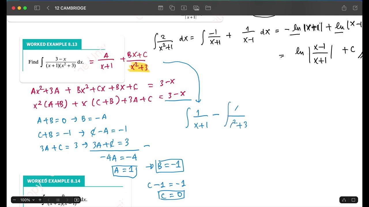 12 camb Integration of Partial Fractions 22 nov - YouTube