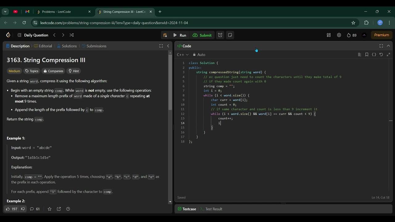 Day 89: String Compression III | LeetCode Daily Vibes - YouTube