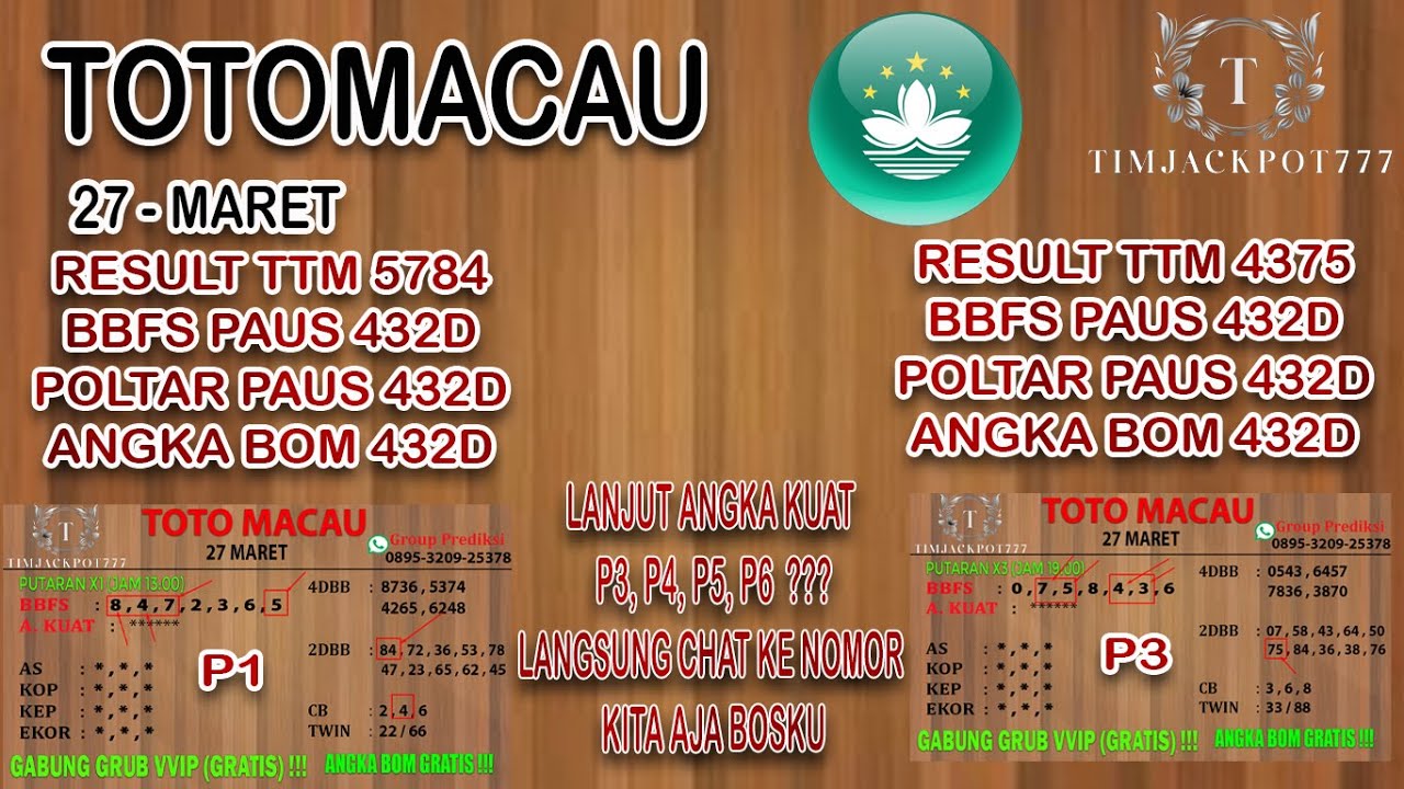PREDIKSI TOTO MACAU HARI INI 27 MARET 2024 | PREDIKSI MACAU JITU ...