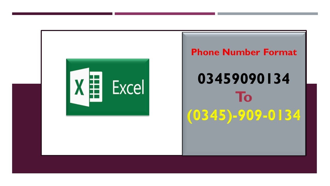 How To Format Phone Number In Excel YouTube How To Format Phone Number In Excel YouTube