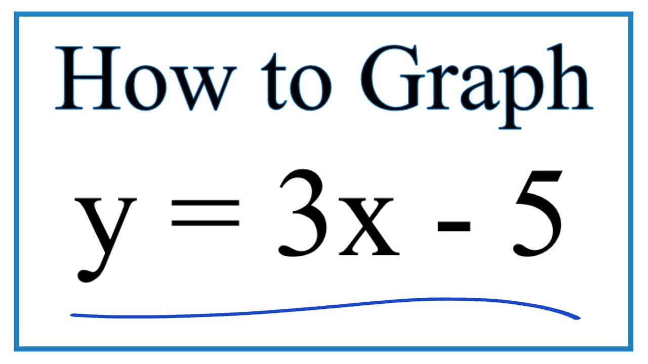 How To Graph The Equation Y 3x 5 YouTube
