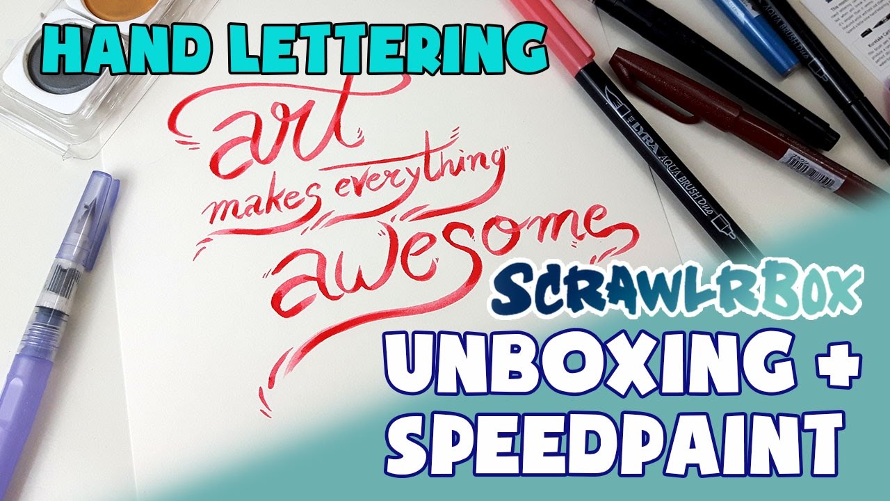 Scrawlrbox Challenge ★ Hand Lettering ★ Review Unboxing Youtube