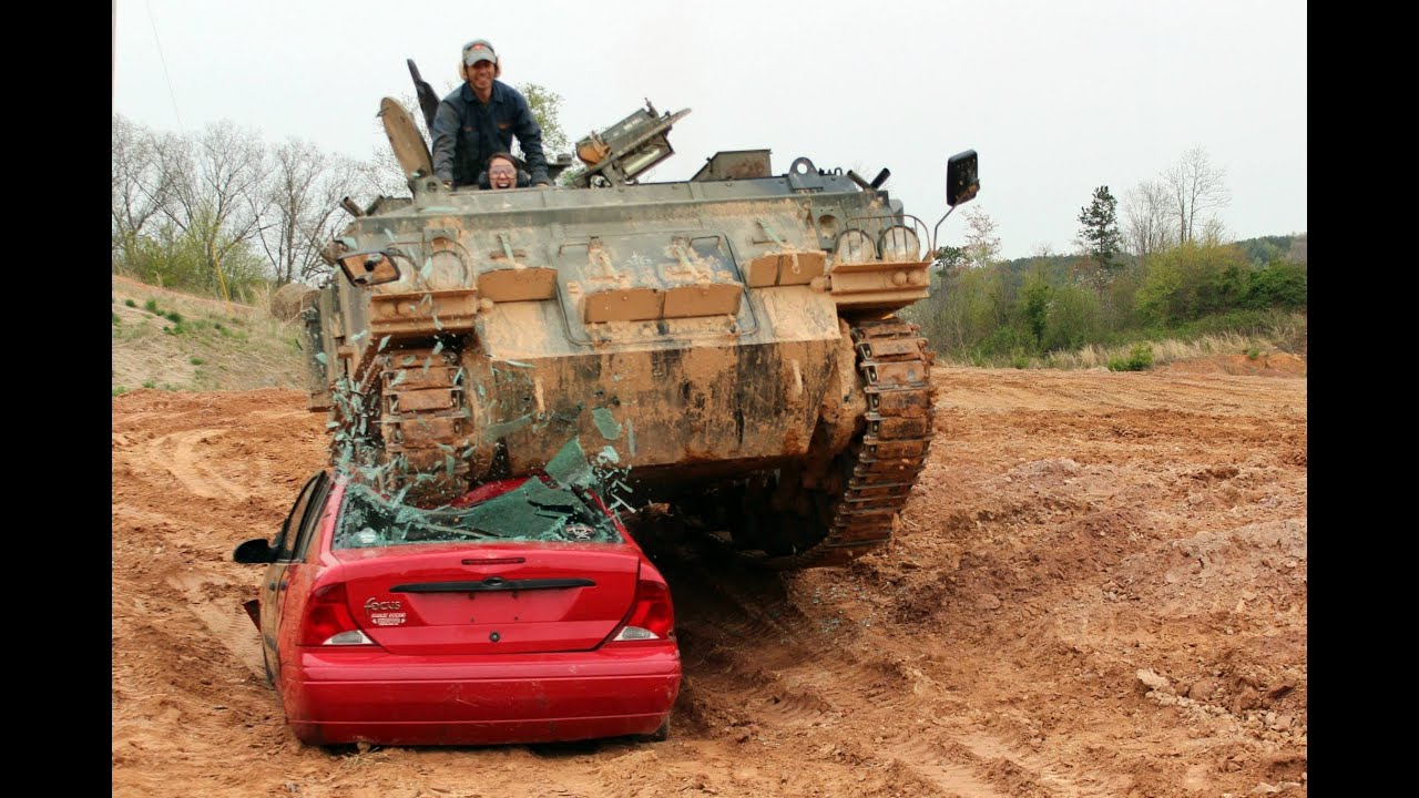 Driving Tanks & Crushing Cars at Tank Town! - YouTube