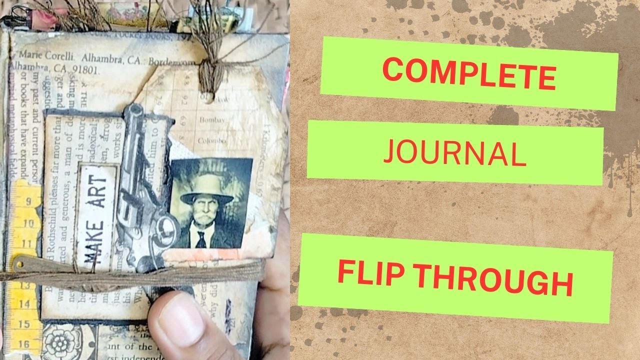 Masculine journal flip through|| writting journal|| junk journal|| flip ...
