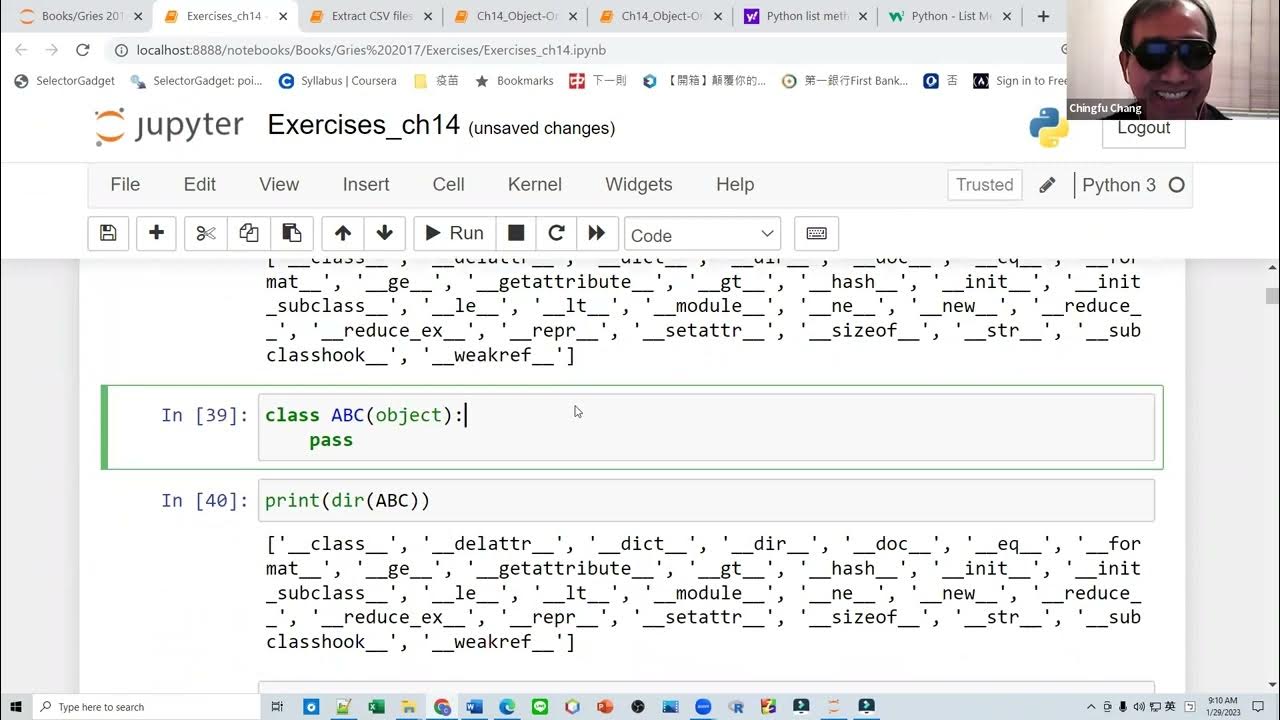 北美台灣聯誼第7次 Python 硏討會 Part 13 美國1月28日 張教授講解第14章:ch14object Oriented