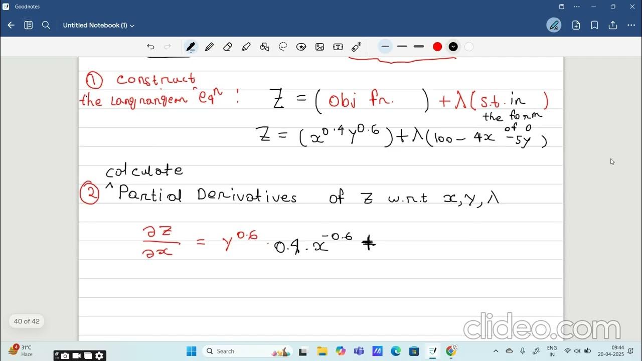 OPTIMIZATION TECHNIQUE : MULTIVARIABLE WITH CONSTRAINT CASE - YouTube