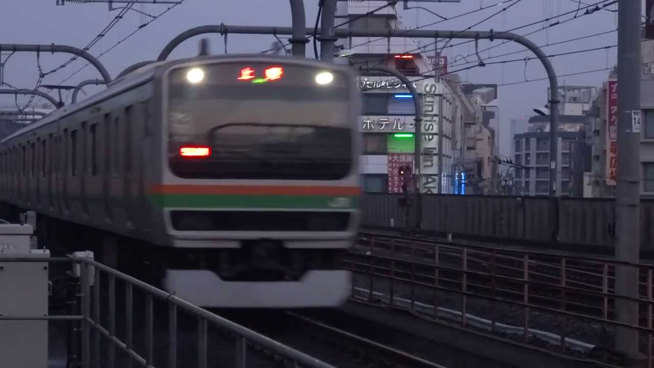 JR高崎線E231系早朝の浦和駅に到着/JR Takasaki Line E231 Series/2014.01.22 - YouTube