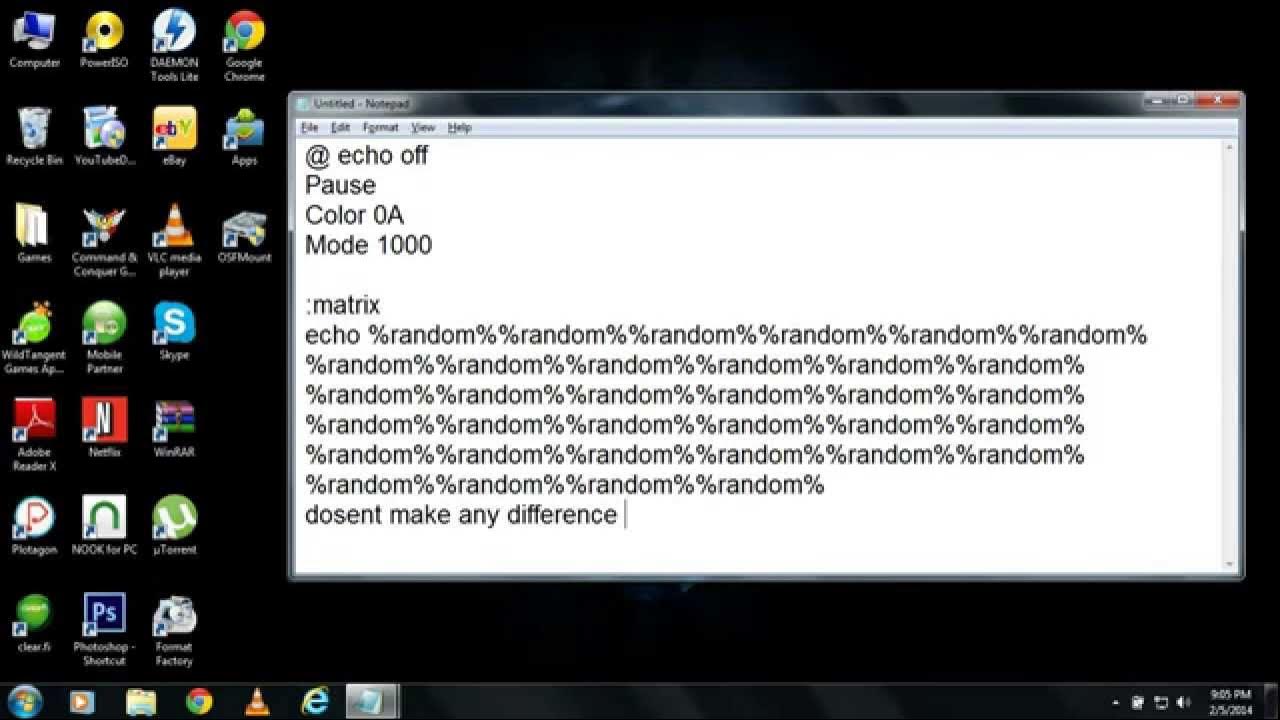 Create an Matrix effect using cmd - YouTube