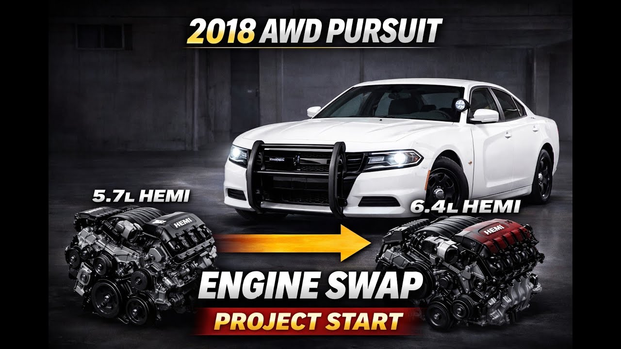 2018 AWD Police Charger | 5.7L → 6.4L HEMI Swap (Project Intro) - YouTube