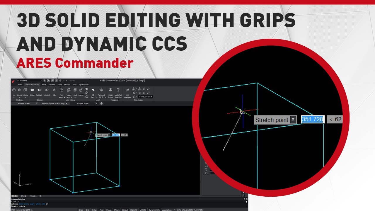 3D Solid Editing with Grips and Dynamic CCS | ARES Commander - YouTube