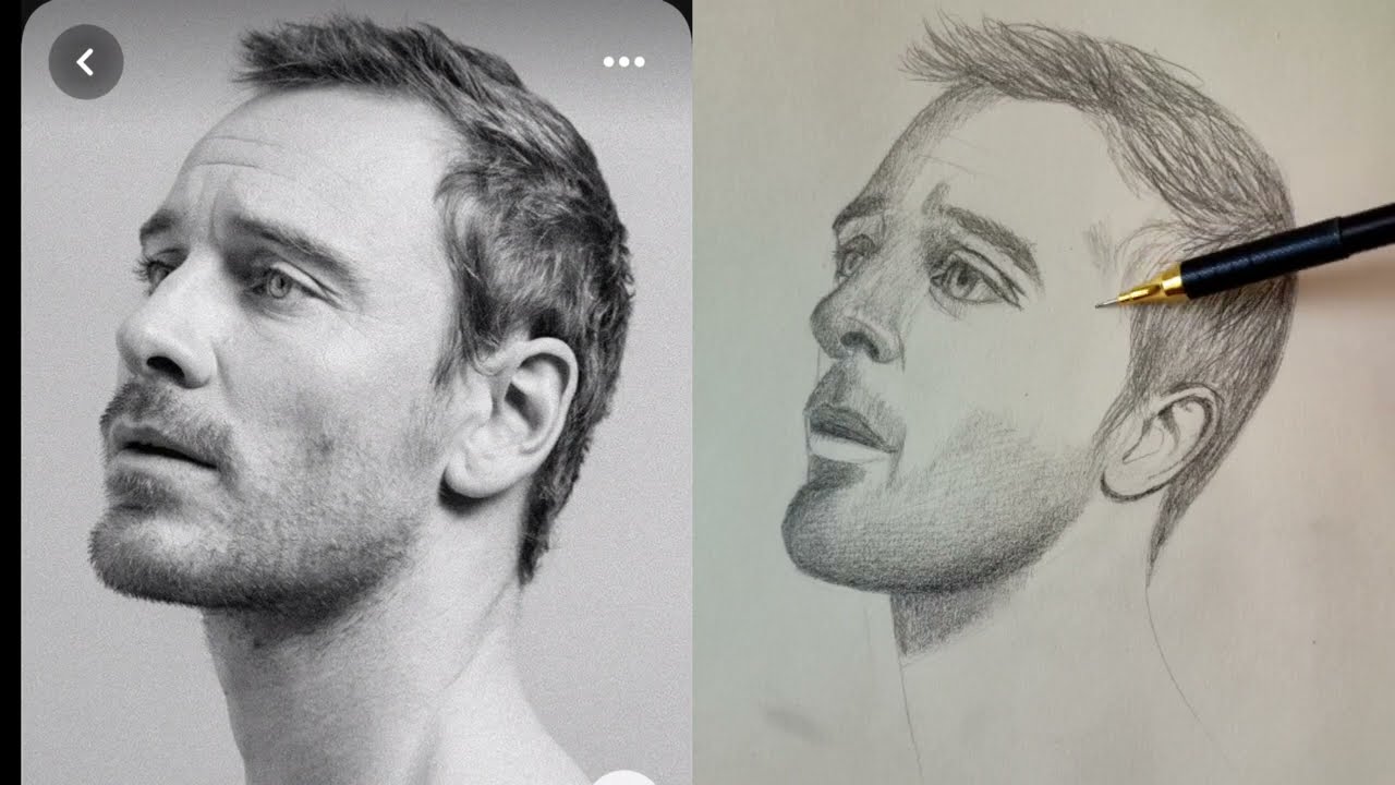 how to draw shadow | Shading the face with just a pencil - YouTube