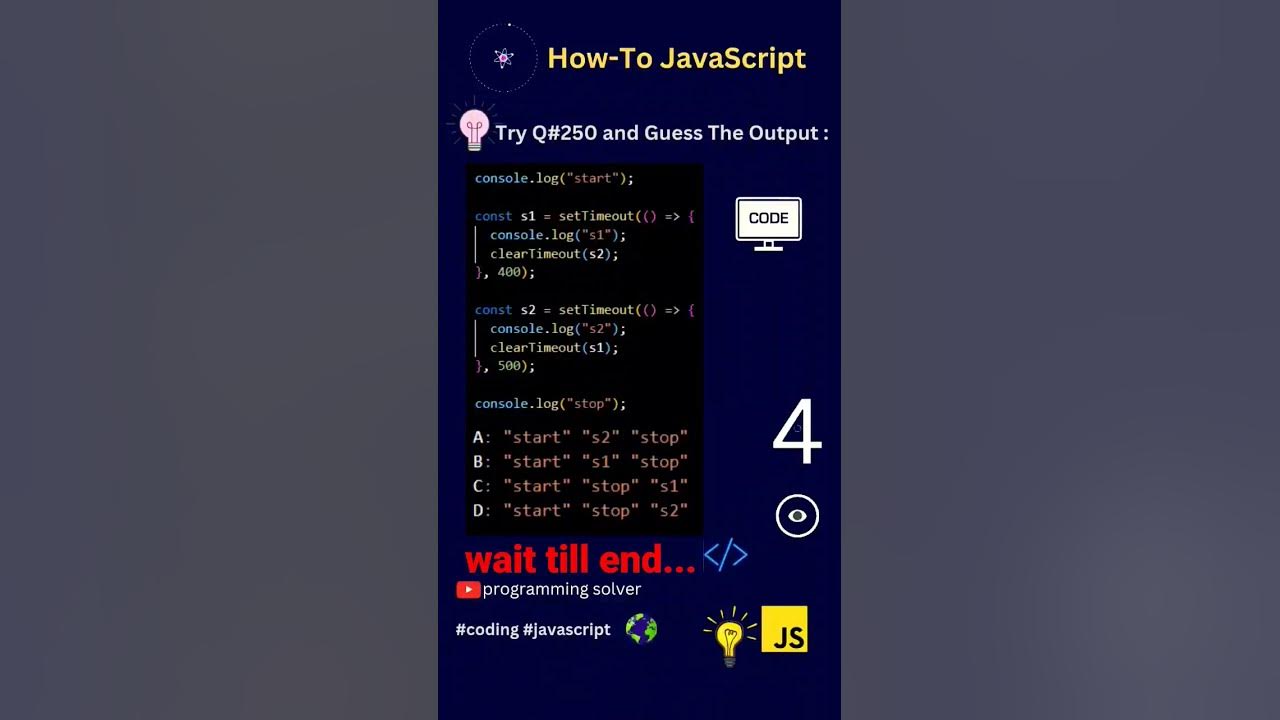 How To Code Javascript Q 250 Try Solve And Guess The Output Shorts Coding Programming