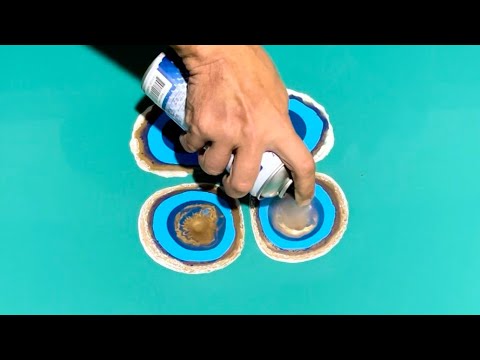 Fascinating! Spider Web effect using Spray Paint on Fluid Acrylics ...