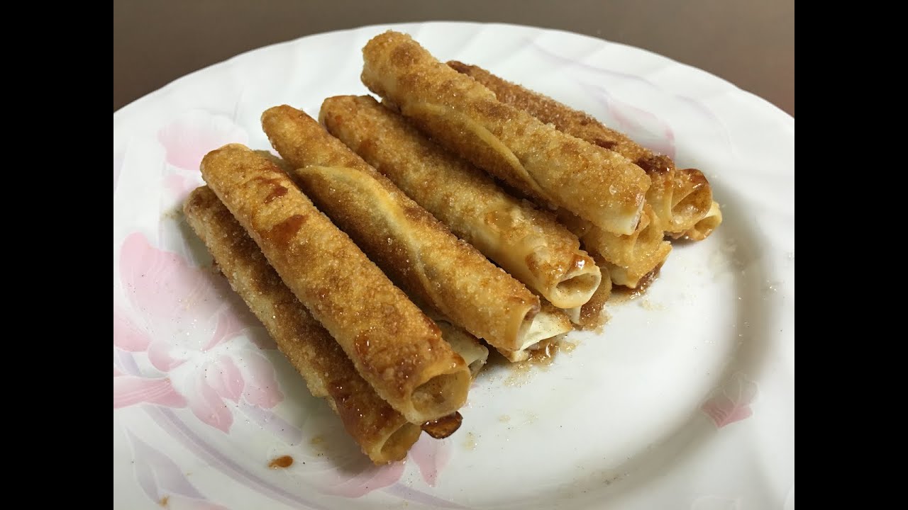 #627-1 fried dumpling wrappers - 만두피 추로스 - YouTube