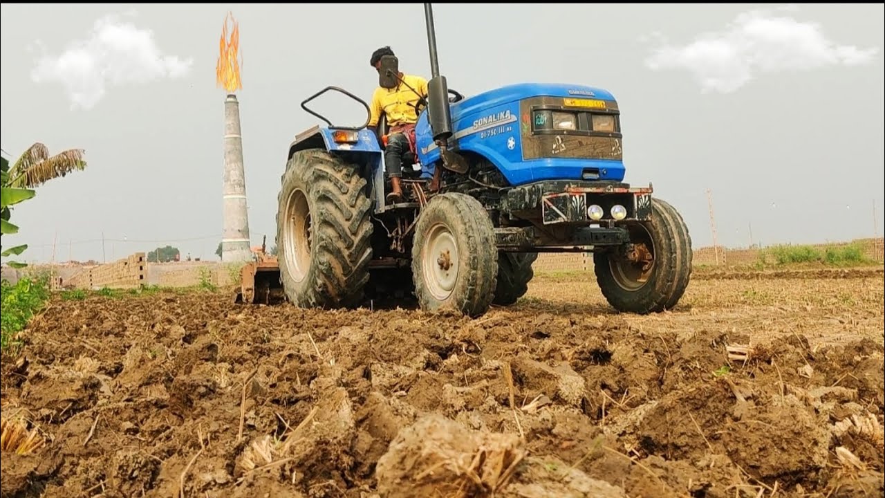Sonalika 750 Di RX || Nipha Rotavator farming Horahahe deko | Very ...