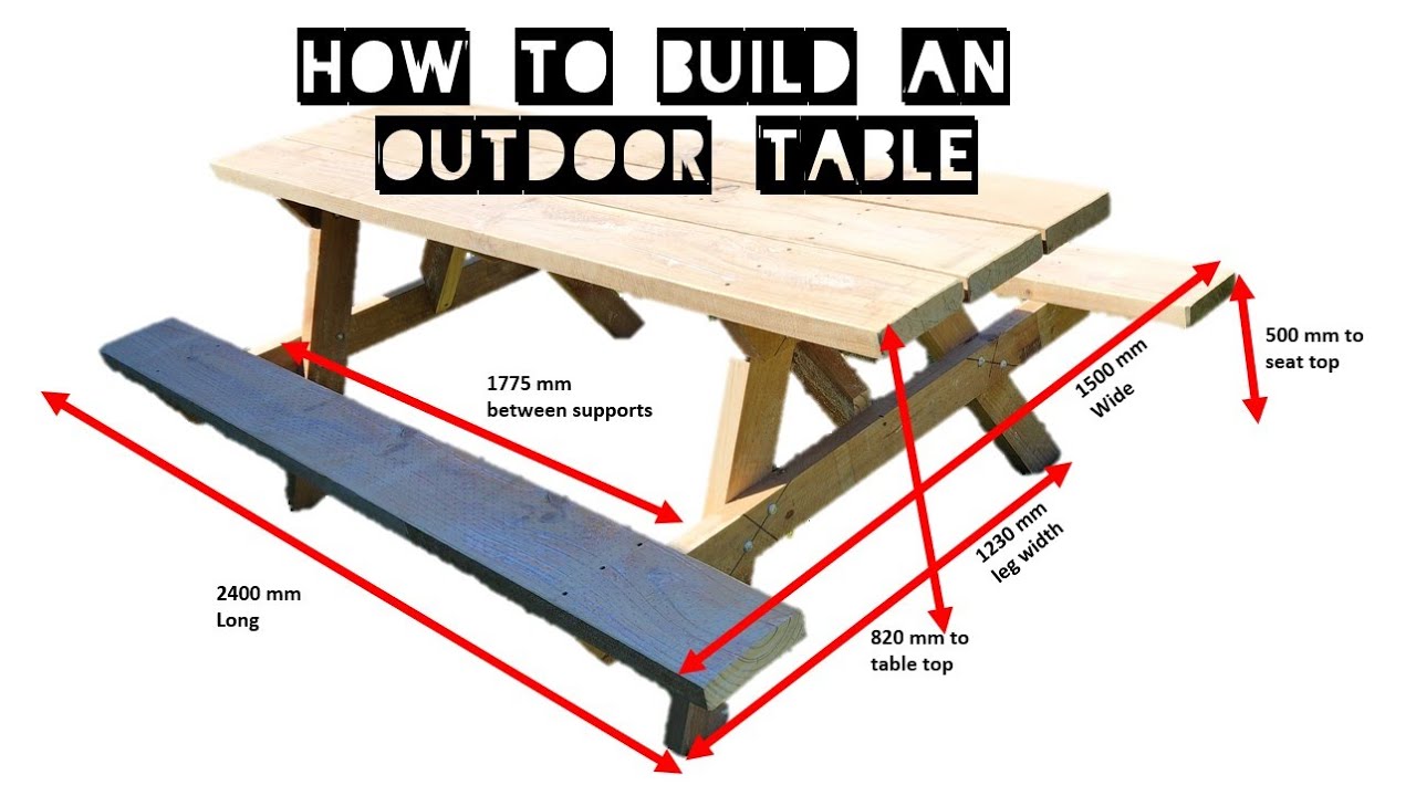 How to make a Picnic table / Outdoor table - YouTube
