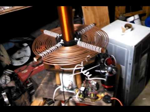 My first NST Tesla coil. - YouTube