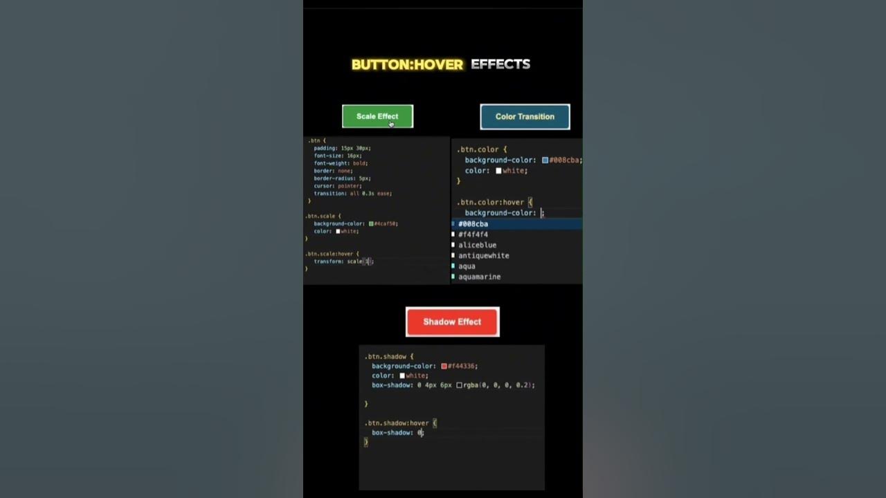 Button Hover Effects In Css Html Css Css3 Js Javascript Style 9414
