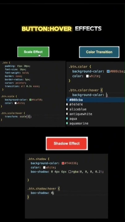 Button Hover Effects In Css Html Css Css3 Js Javascript Stylefrontend Hovereffect