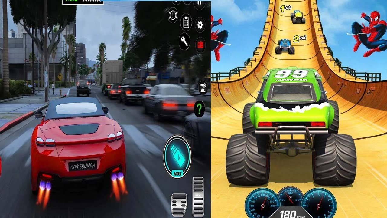 Car Game || Car Stunt Power Race Disney Multiplayer Race Beam jet Race ...