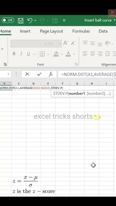 How To Make A Bell Curve In Excel πππππ» ππ»π―shorts Exceltrick Excelshorts Exceltips Youtube