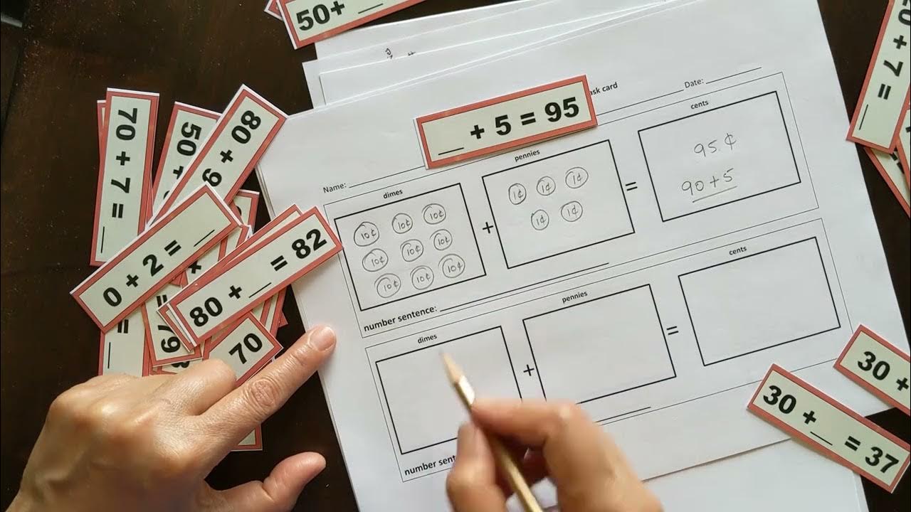 GRADE 1:TENS & ONES ADDITION using DIMES & PENNIES(COINS): MONEY ...